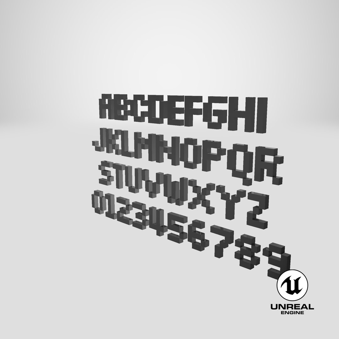 Pixel Font Model - TurboSquid 1952190
