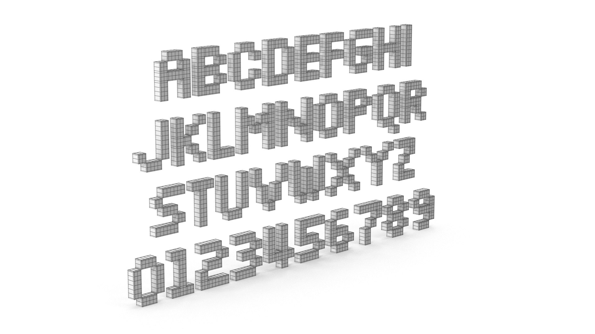 Pixel Font Model - TurboSquid 1952190