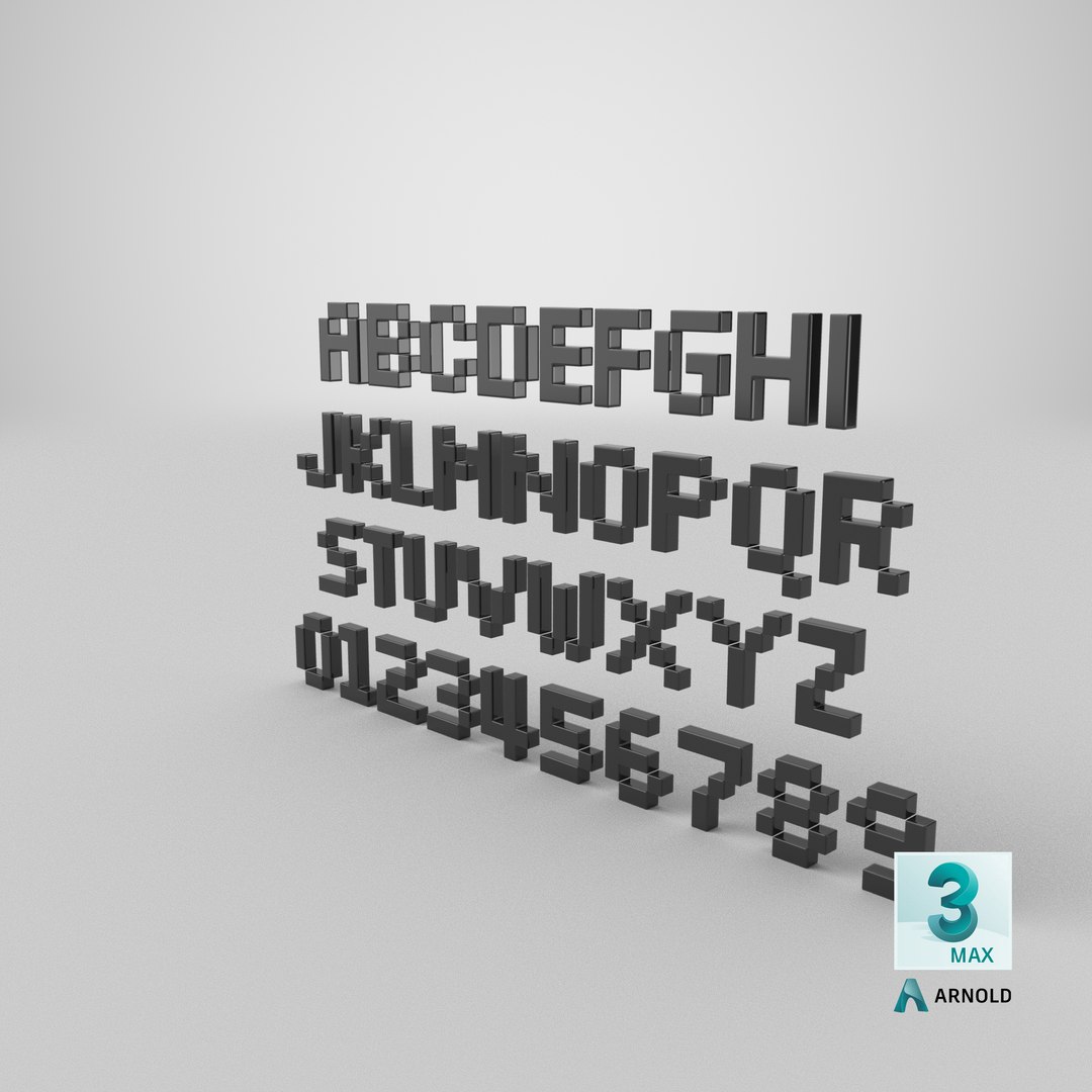 Pixel Font Model - TurboSquid 1952190