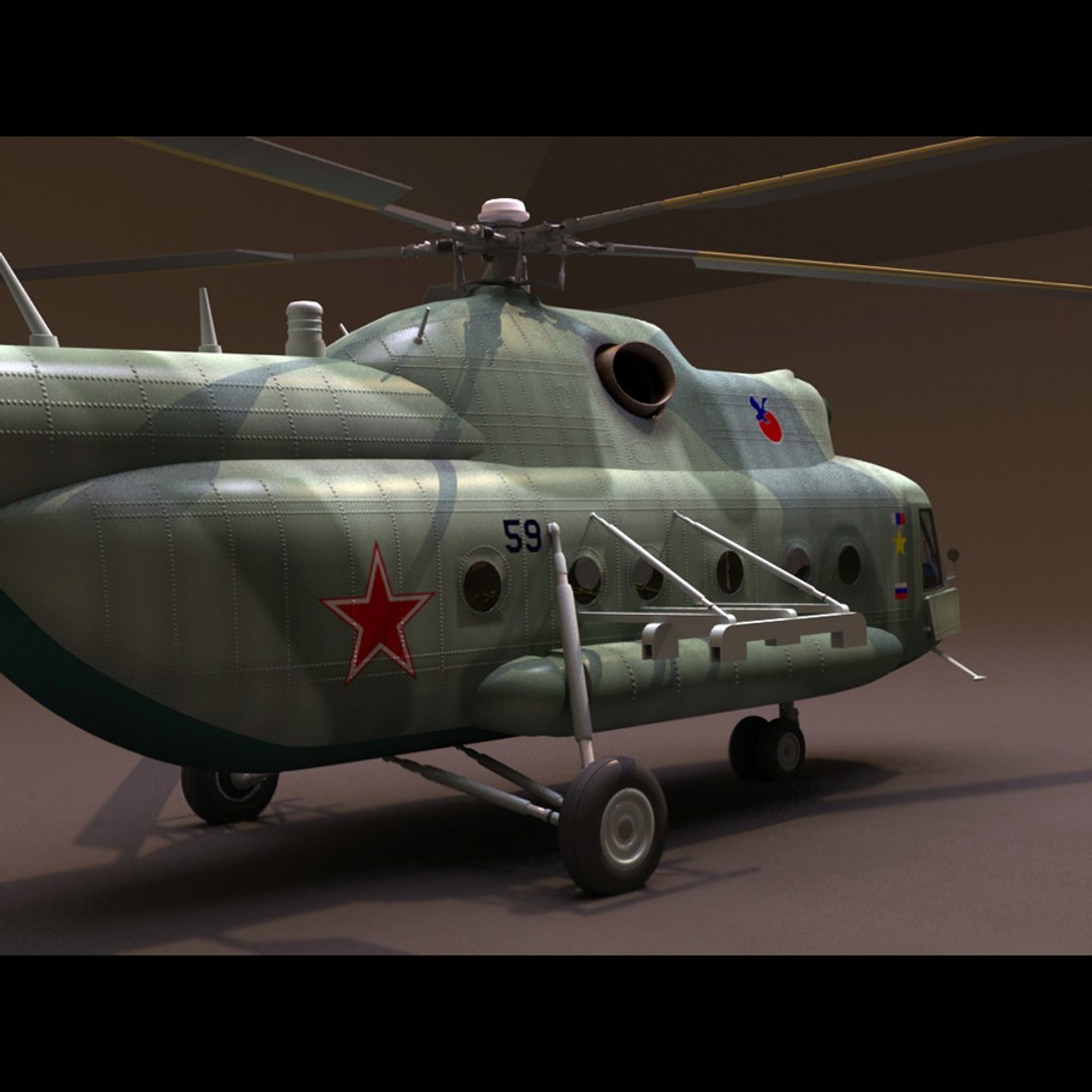 mil mi-8 transport helicopter 3d model