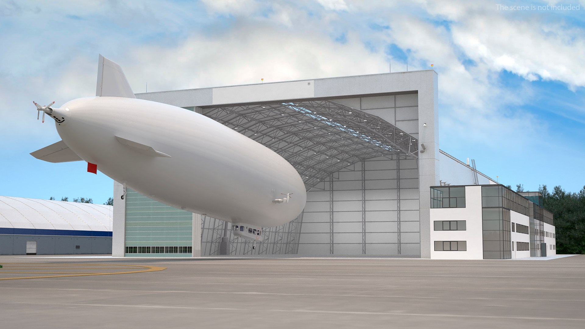 Airship Hangar with Blimp Rigged 3D - TurboSquid 1916803