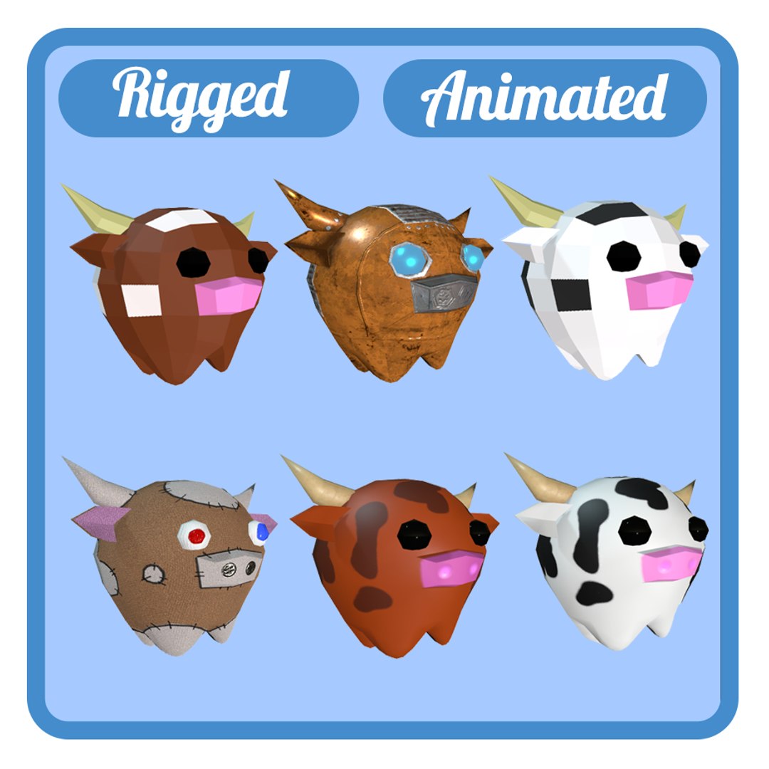 3D model 6 cows animations rig - TurboSquid 1305607