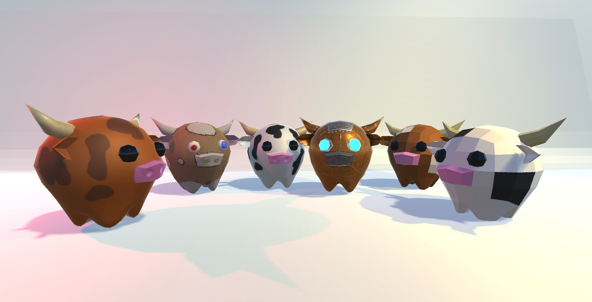3D model 6 cows animations rig - TurboSquid 1305607