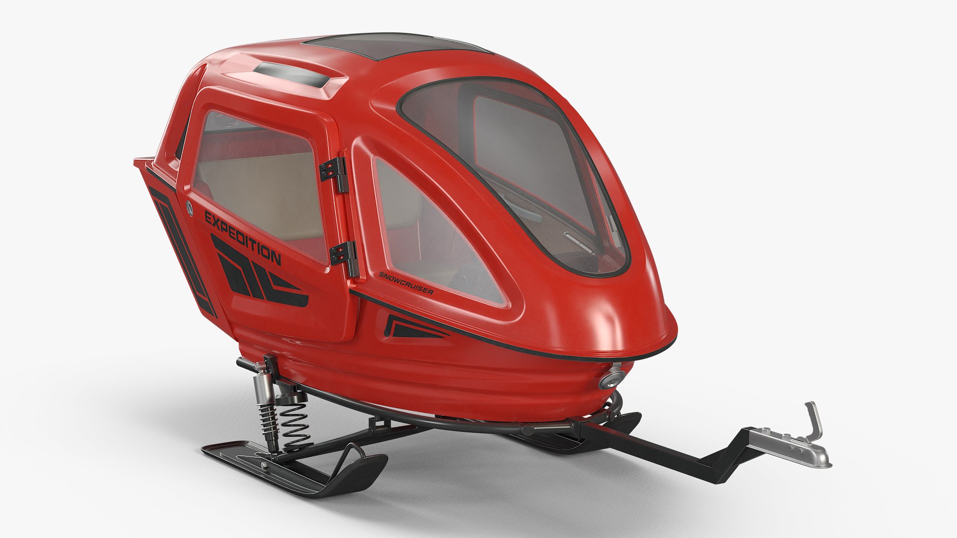 Snowmobile With Snowcruiser Expedition Passenger Sled 3D Model ...
