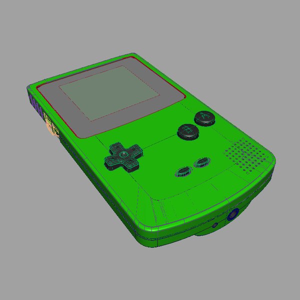 nintendo gameboy color console 3d ma