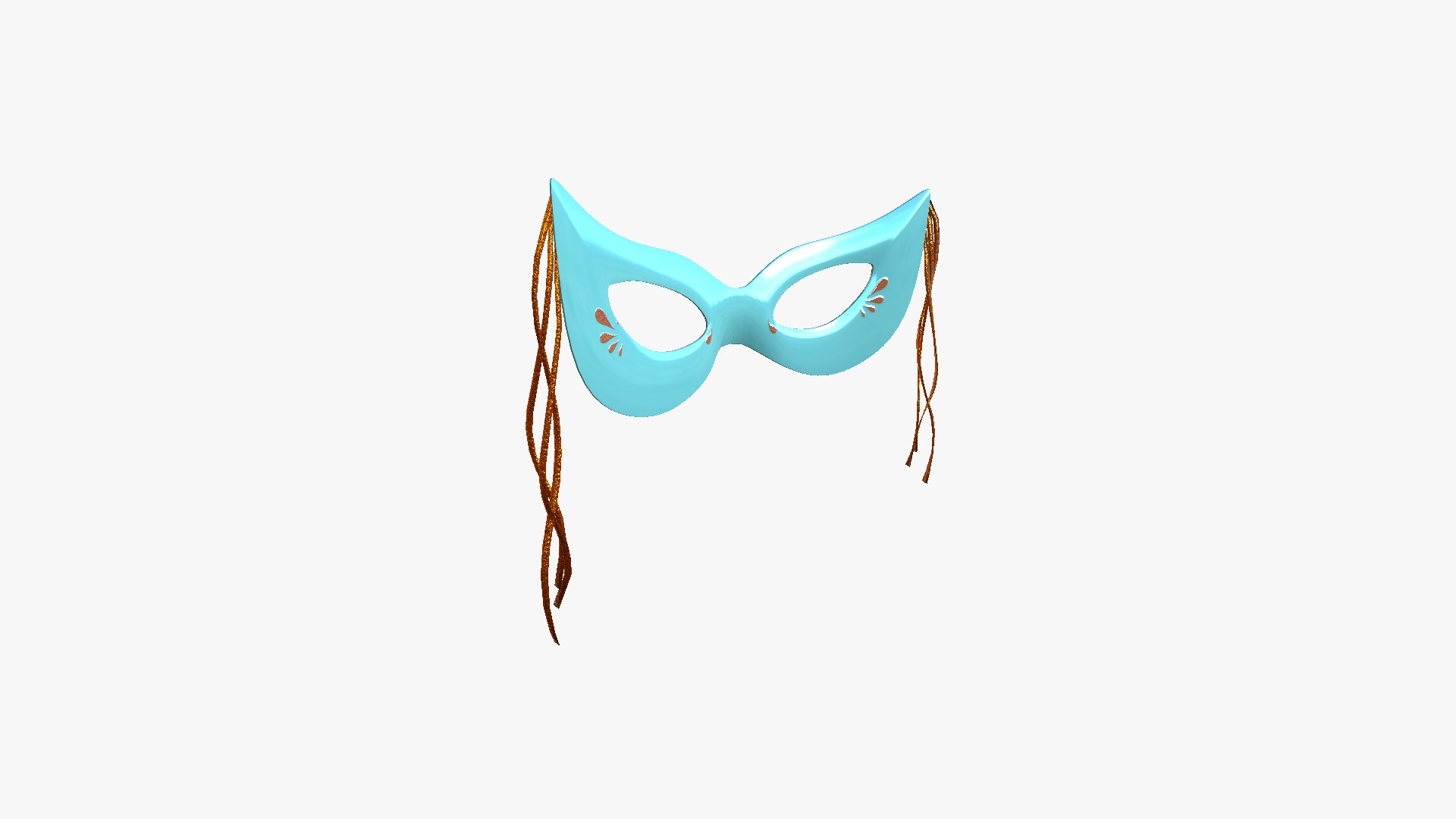 3D Carnival Mask A07 Blue Orange - Costume Character Design ...