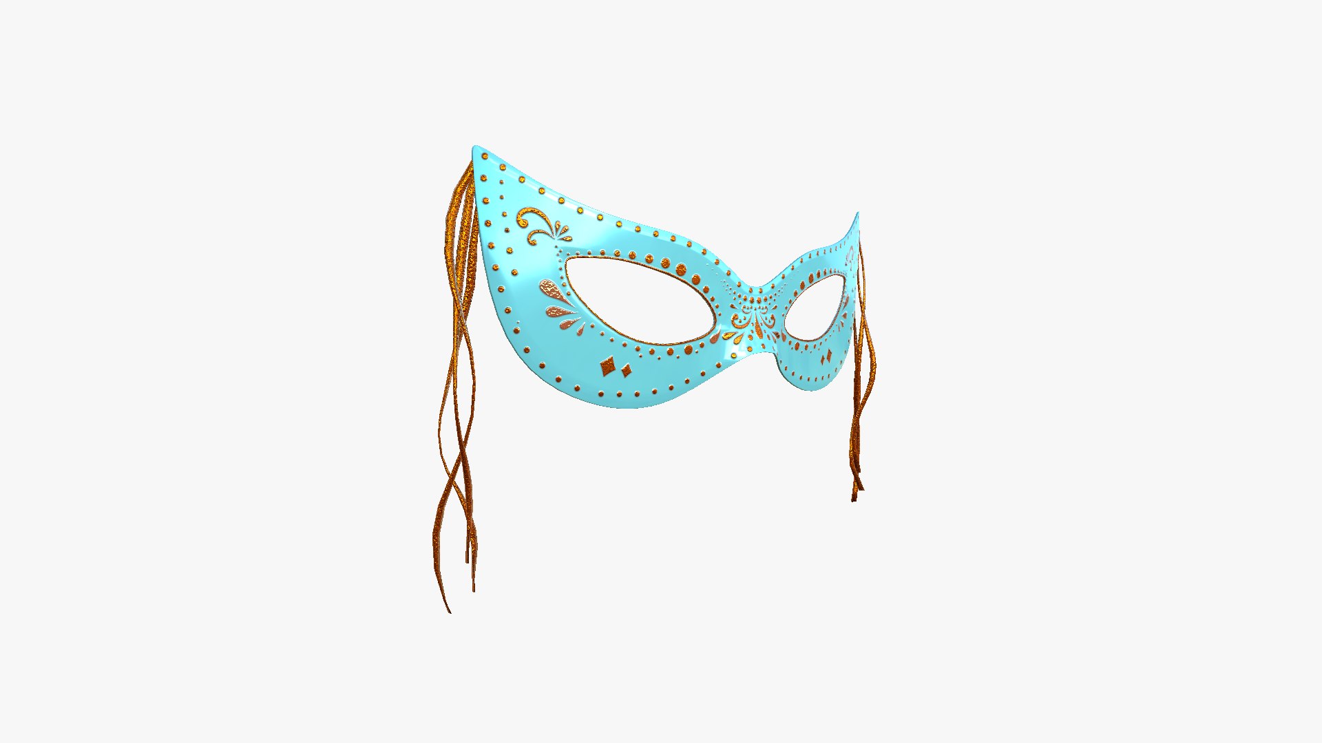 3D Carnival Mask A07 Blue Orange - Costume Character Design ...