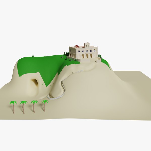 3D sanctuary on a rock model - TurboSquid 1749760