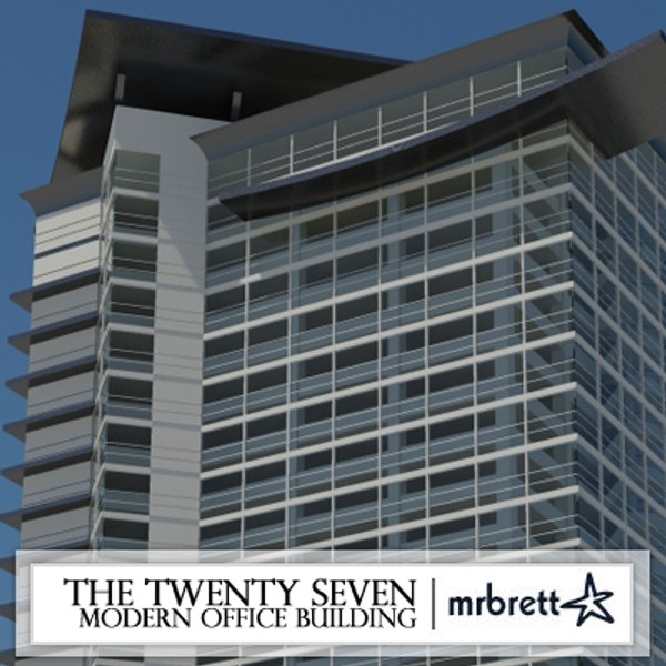 3d model modern office building