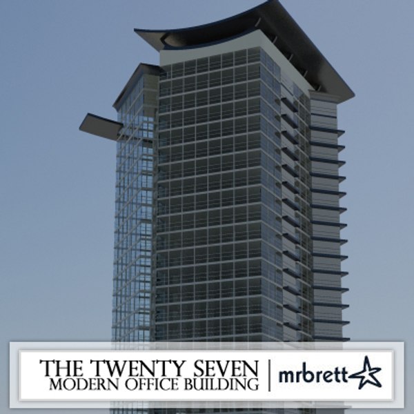 3d model modern office building