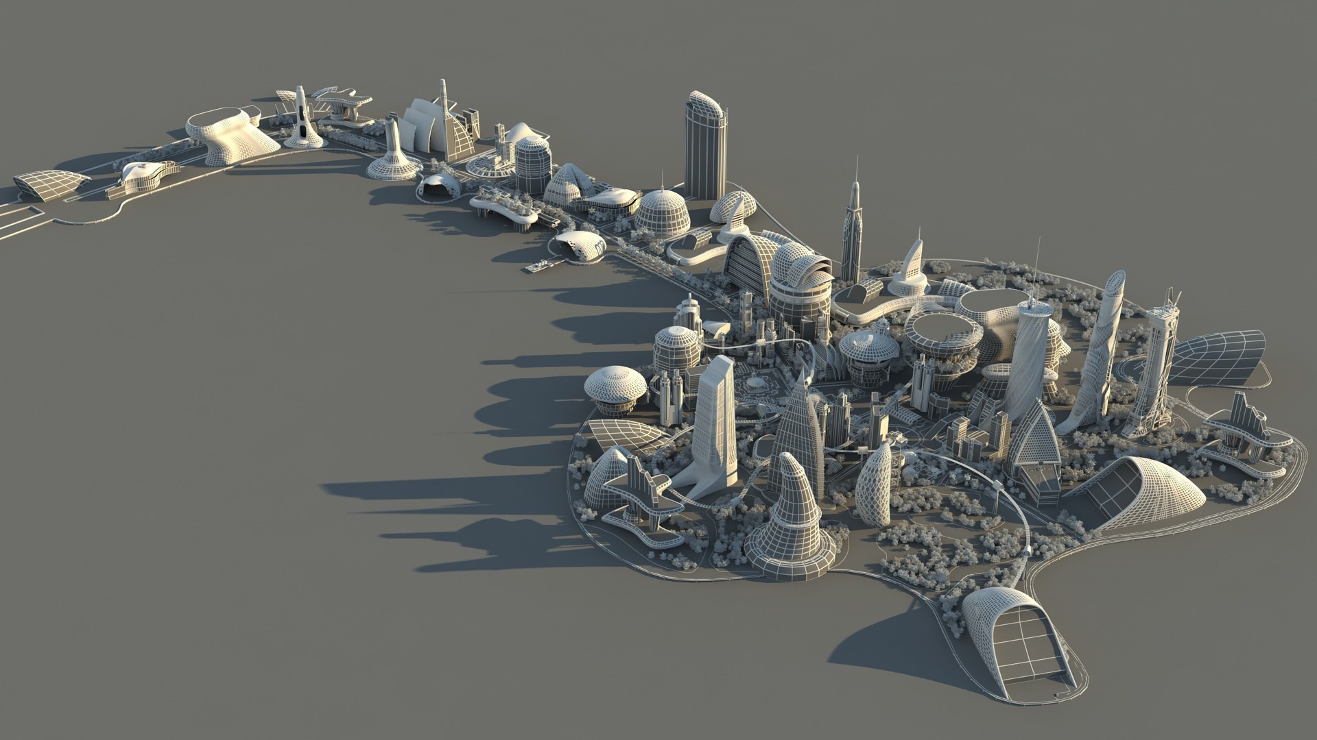 Future City 3D Model - TurboSquid 2321992