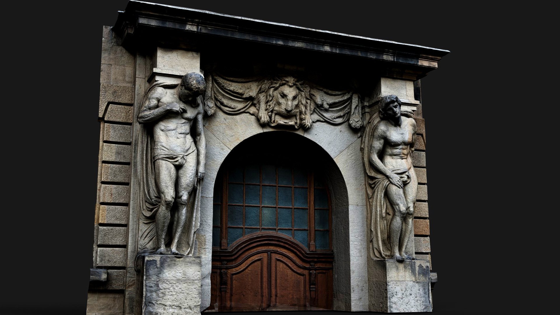 Statue Pillars Classical Building Entrance PBR Photogrammetry 3D Model ...