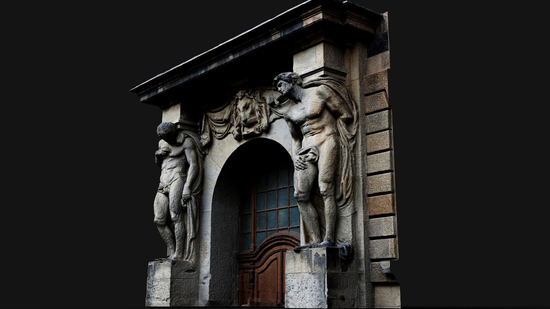 Statue Pillars Classical Building Entrance PBR Photogrammetry 3D Model ...
