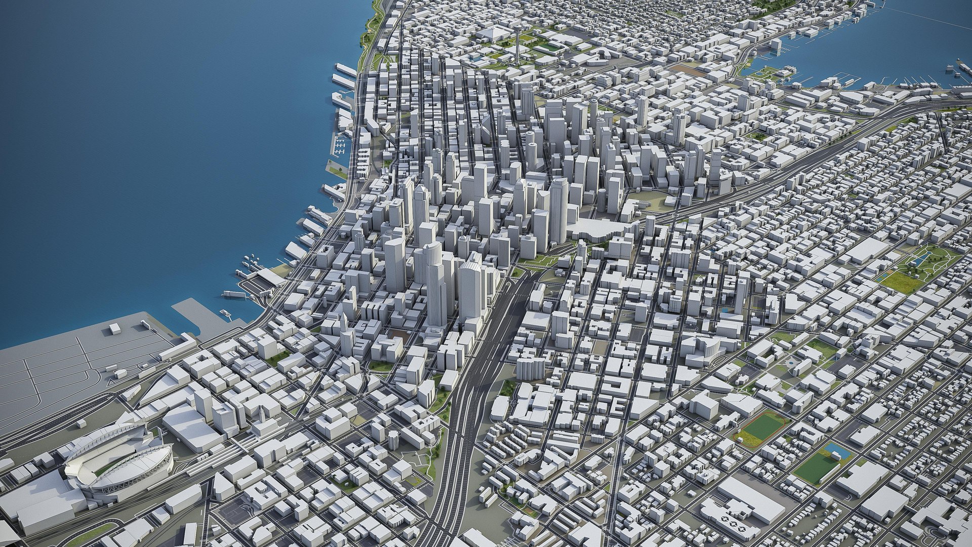 Seattle City Area 3D Model - TurboSquid 1334510