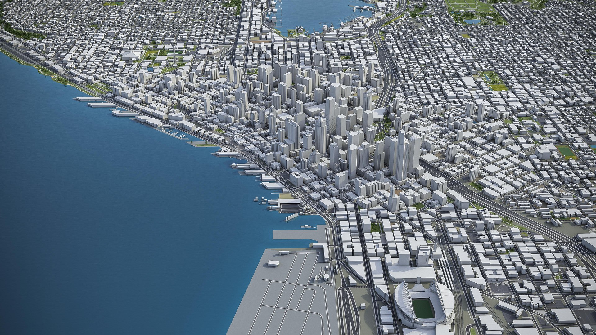 Seattle City Area 3D Model - TurboSquid 1334510