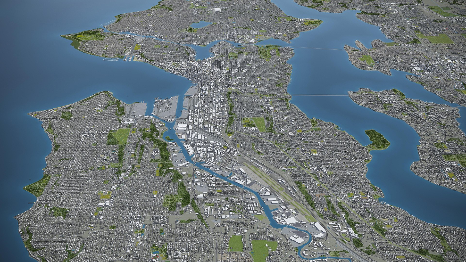 Seattle City Area 3D Model - TurboSquid 1334510