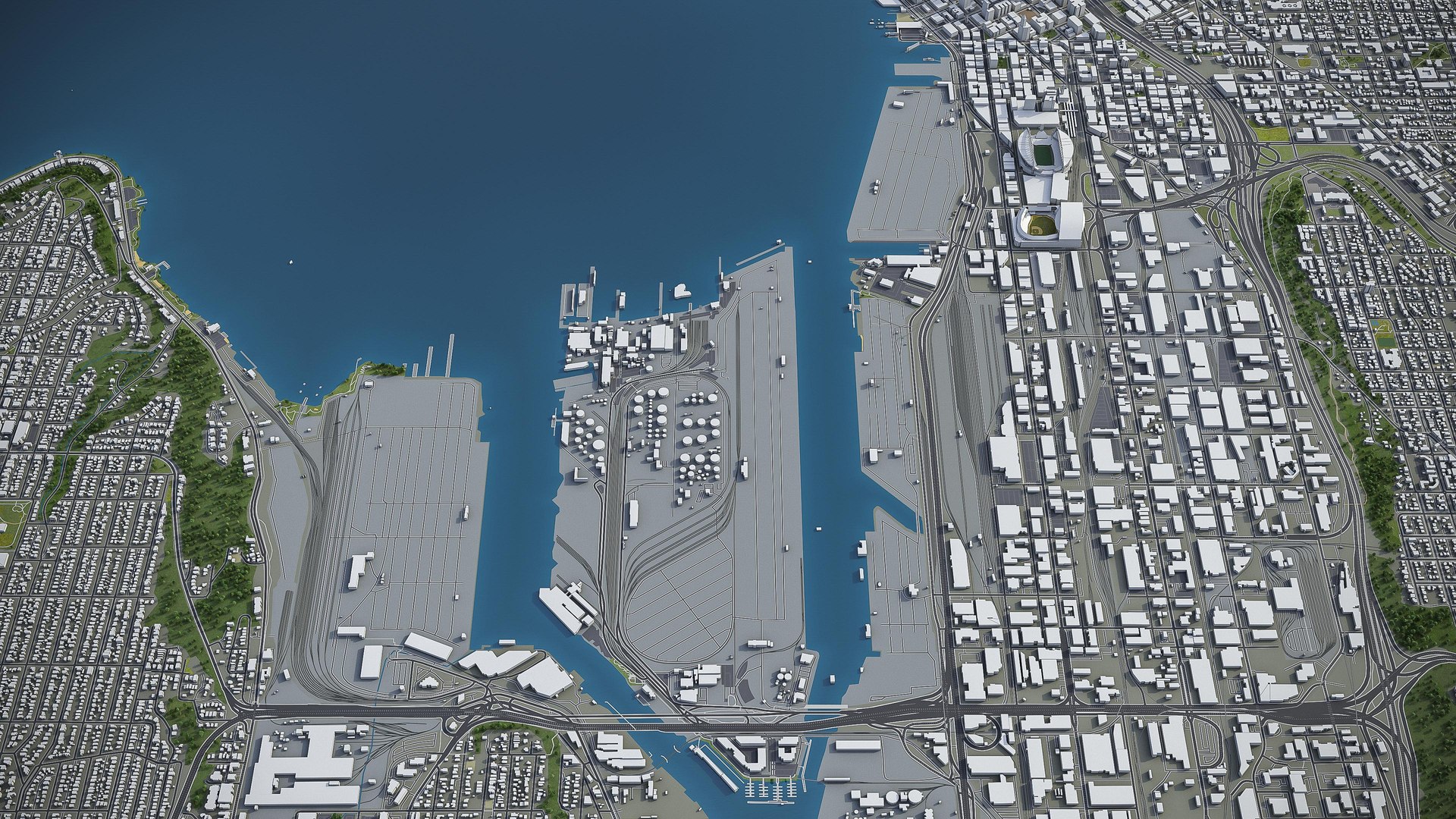 Seattle City Area 3D Model - TurboSquid 1334510