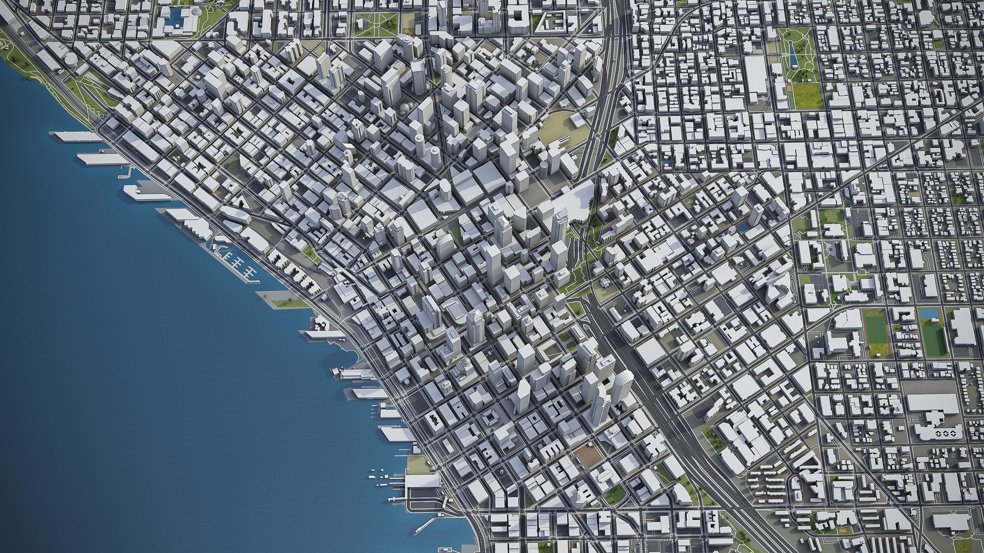 Seattle City Area 3D Model - TurboSquid 1334510