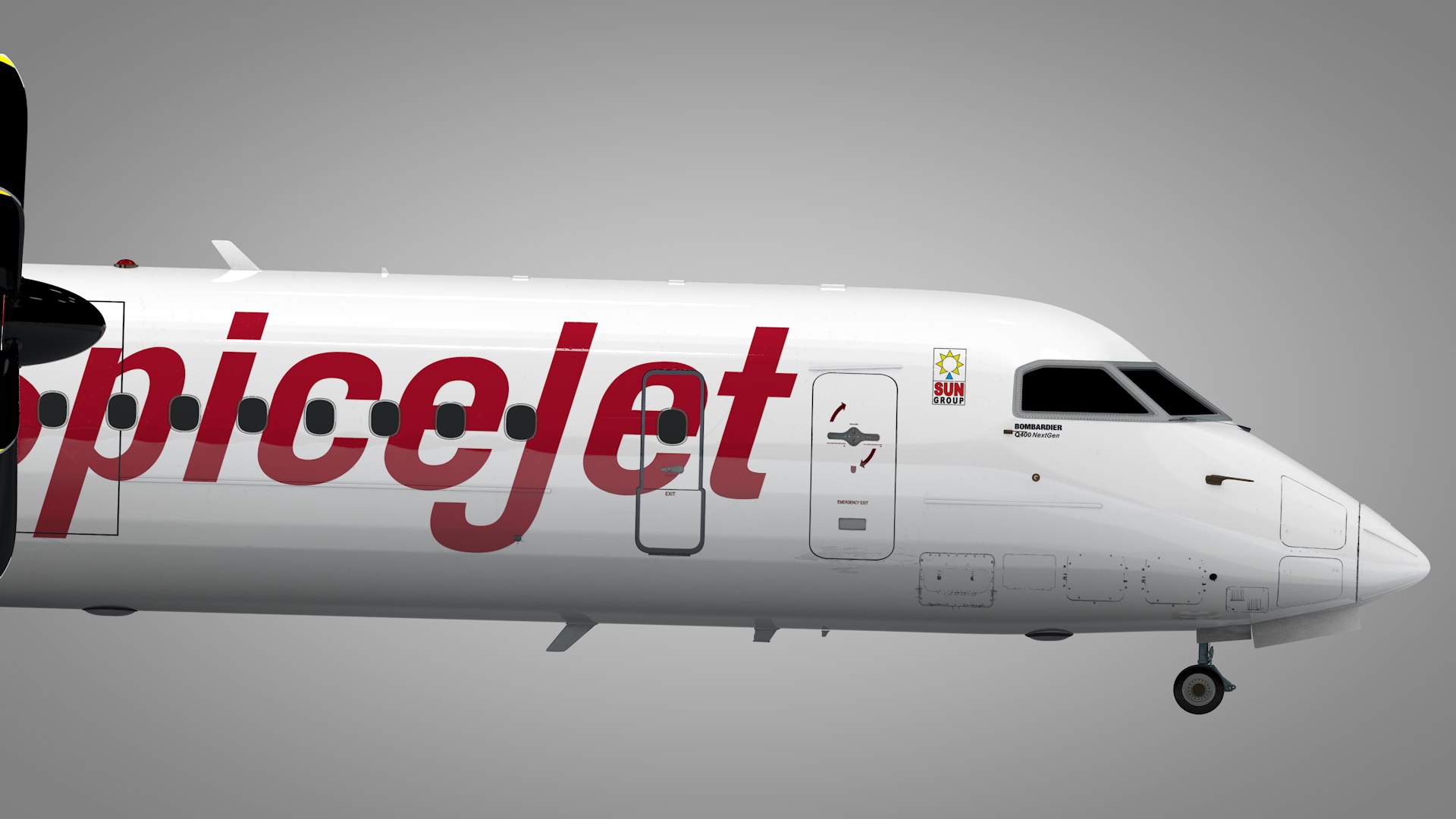 3D model SpiceJet Bombardier DHC-8 Q400 Dash 8 L1530 - TurboSquid 1808901