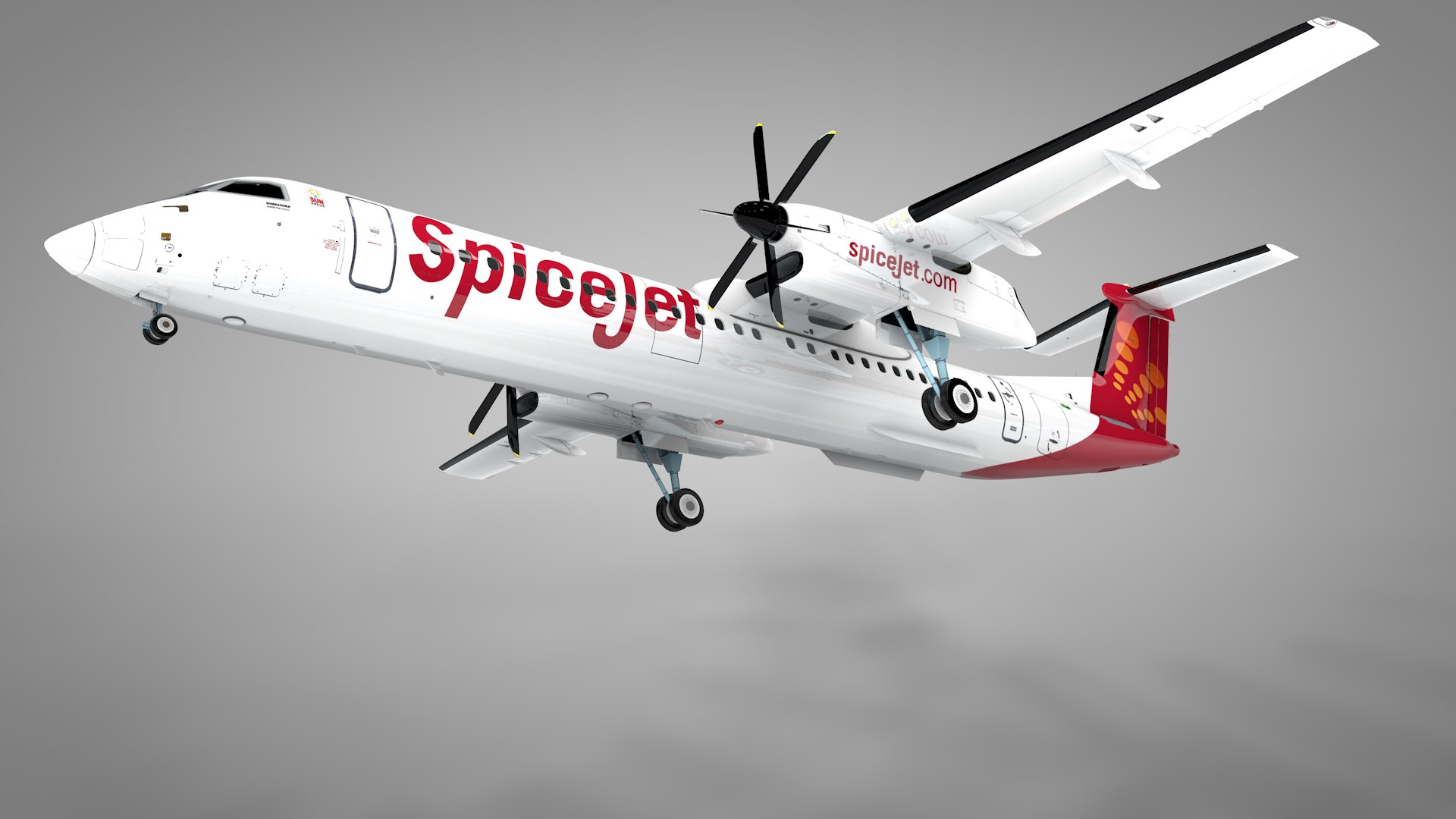 3D model SpiceJet Bombardier DHC-8 Q400 Dash 8 L1530 - TurboSquid 1808901