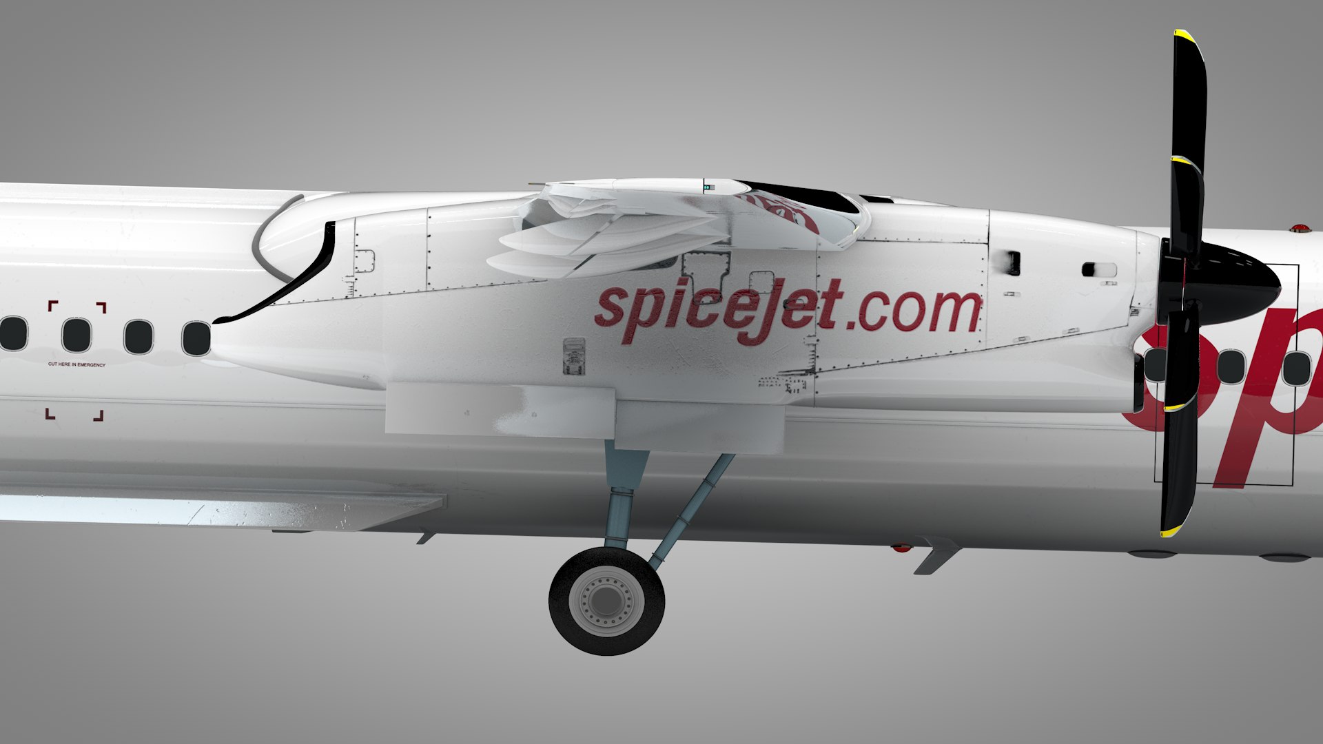 3D model SpiceJet Bombardier DHC-8 Q400 Dash 8 L1530 - TurboSquid 1808901