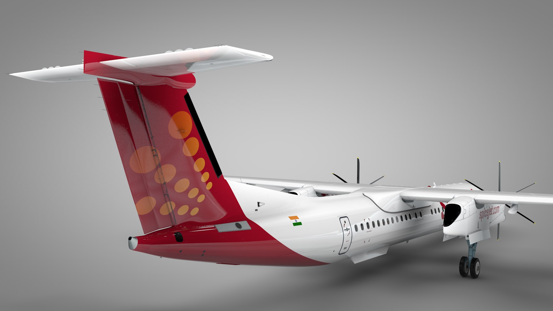3D model SpiceJet Bombardier DHC-8 Q400 Dash 8 L1530 - TurboSquid 1808901