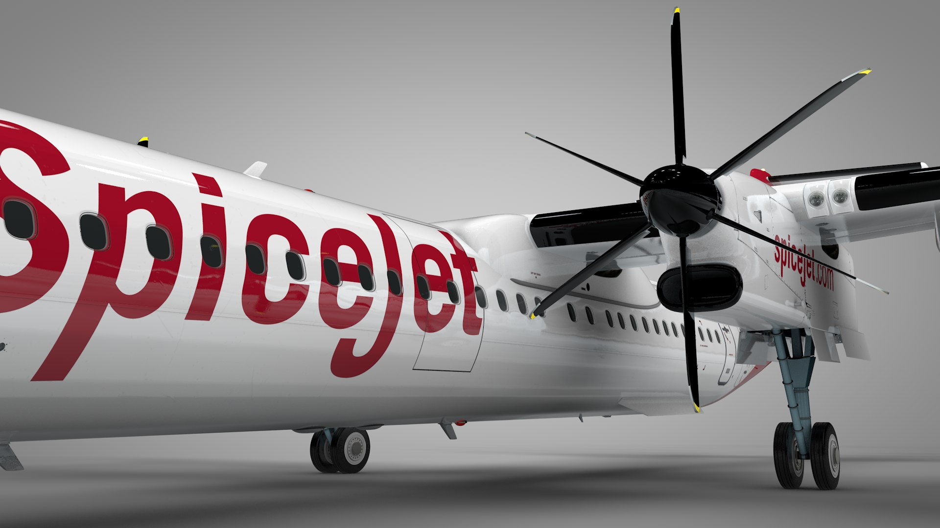 3D model SpiceJet Bombardier DHC-8 Q400 Dash 8 L1530 - TurboSquid 1808901