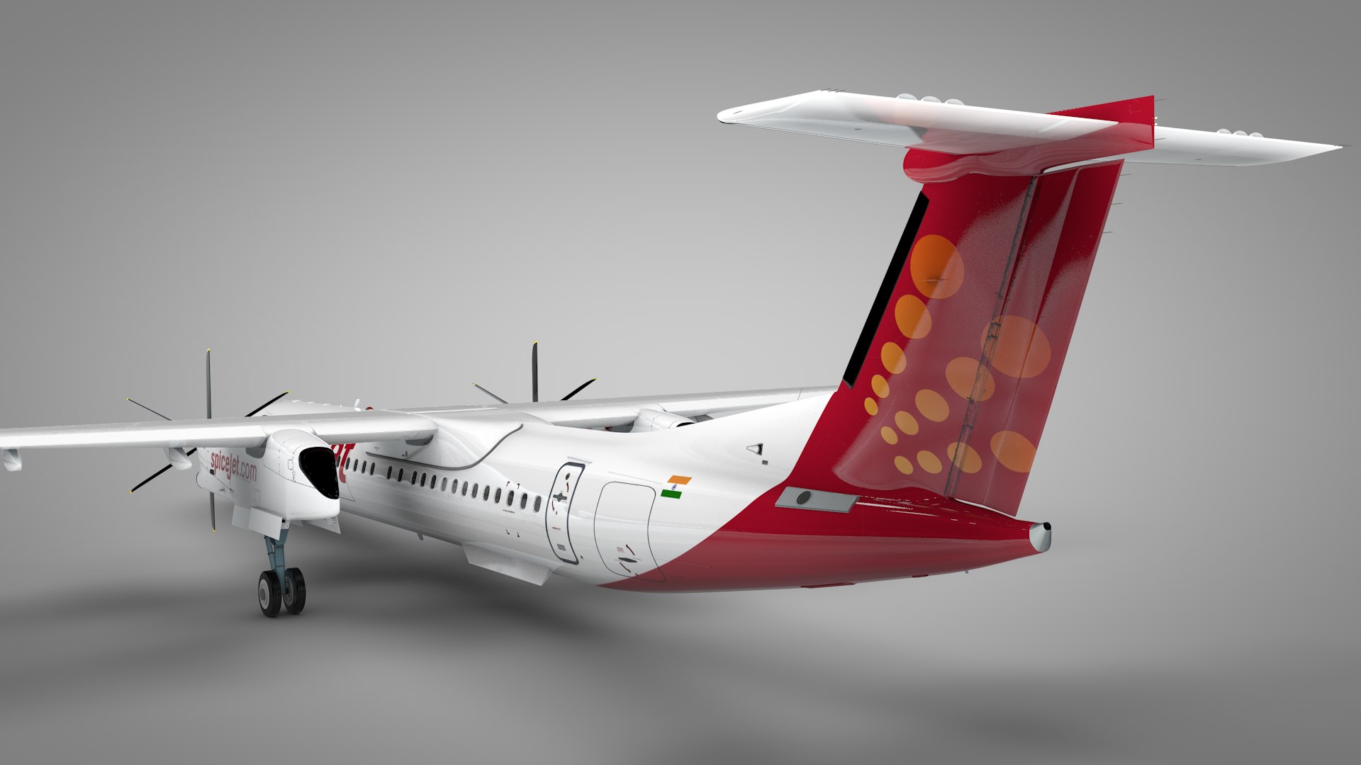3D model SpiceJet Bombardier DHC-8 Q400 Dash 8 L1530 - TurboSquid 1808901