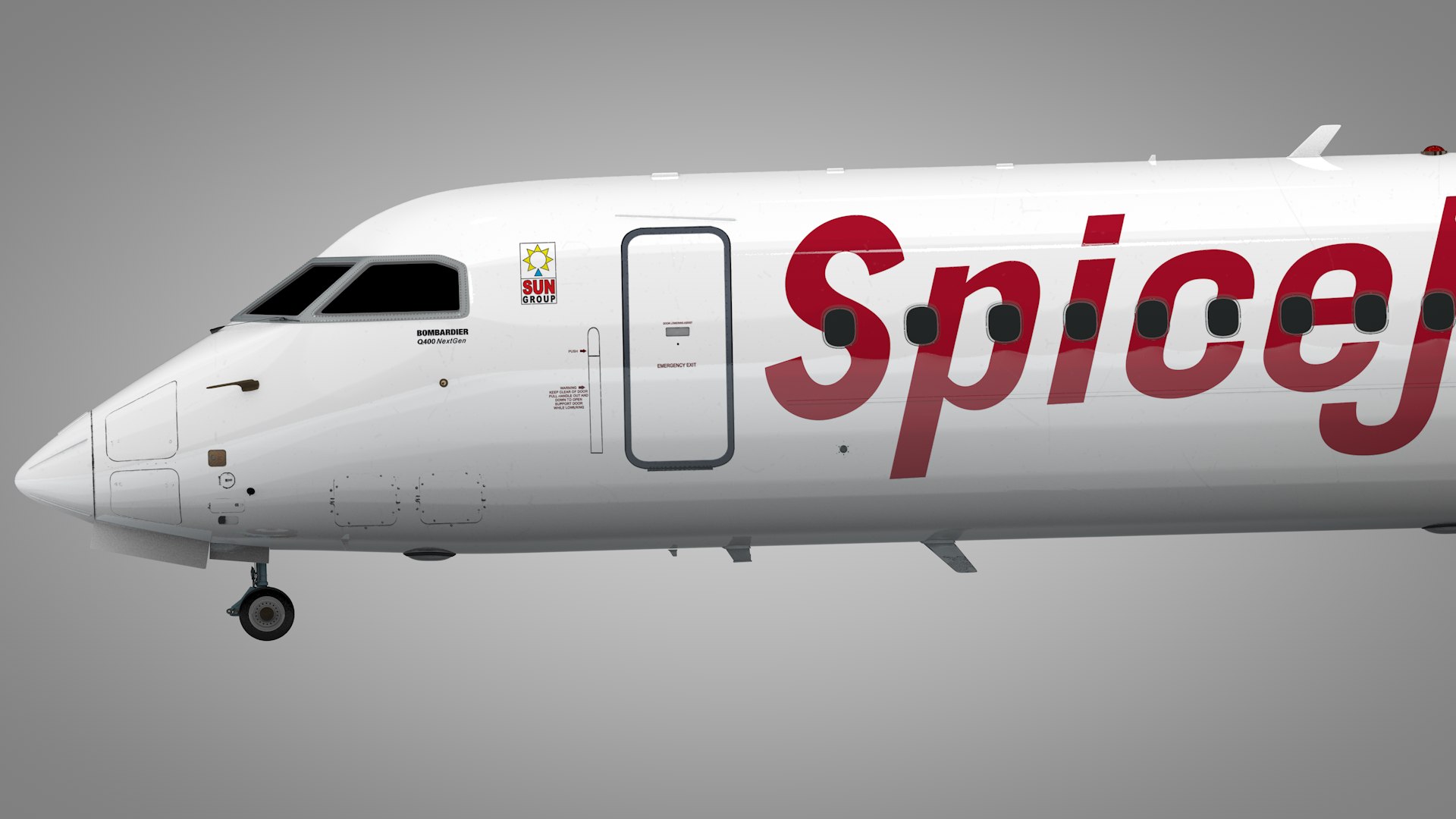 3D model SpiceJet Bombardier DHC-8 Q400 Dash 8 L1530 - TurboSquid 1808901