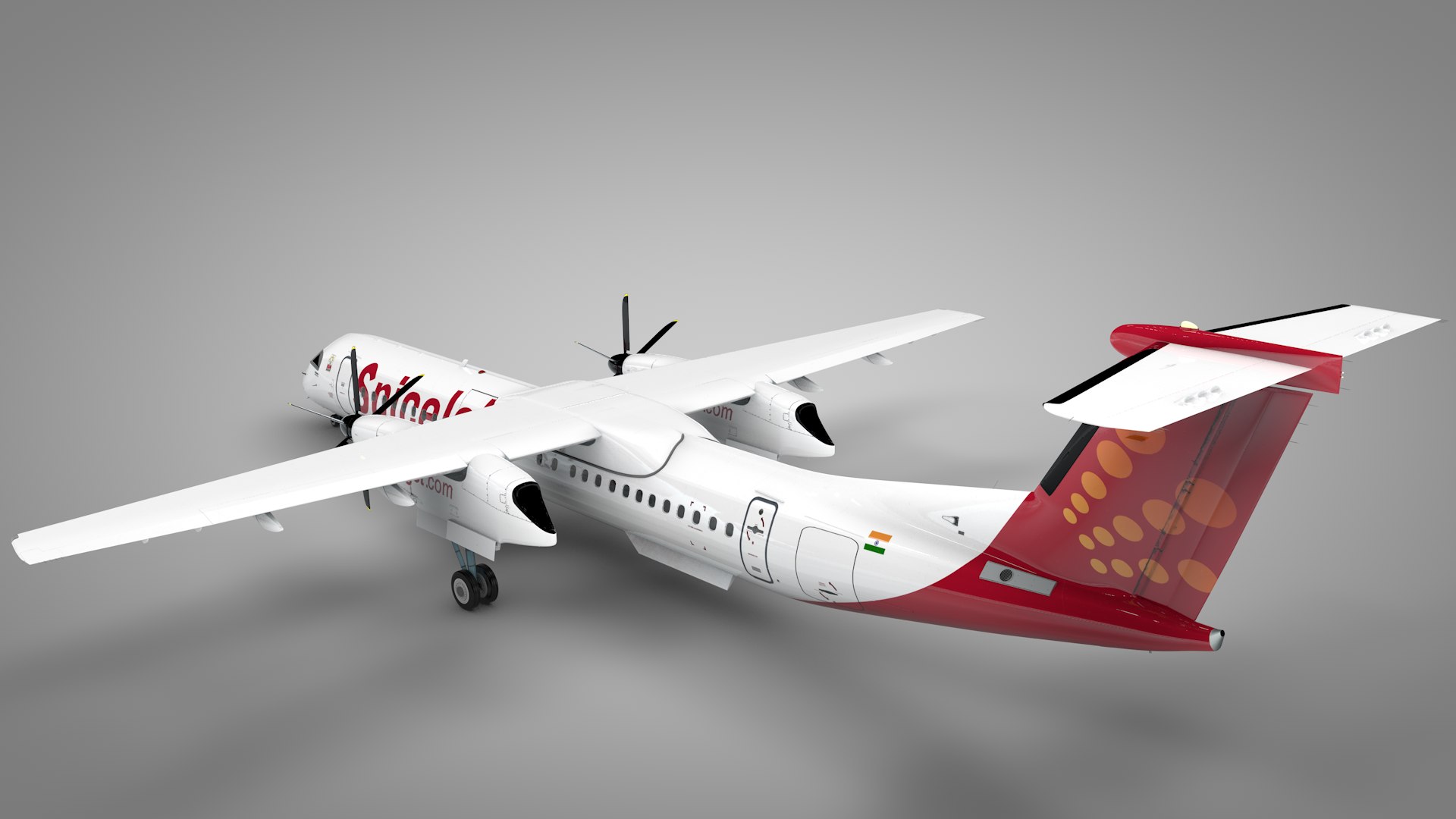 3D model SpiceJet Bombardier DHC-8 Q400 Dash 8 L1530 - TurboSquid 1808901