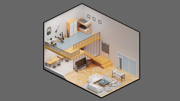 Low poly interior 12 model - TurboSquid 1828247