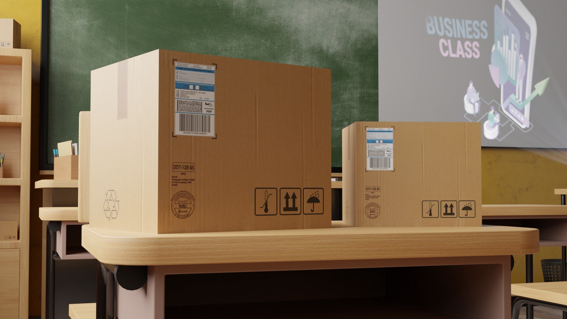 3D Cardboard Boxes model - TurboSquid 2084761