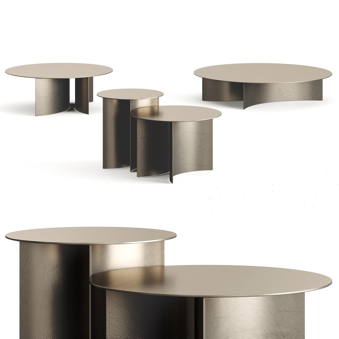 3D model Flou Pierre Metal Coffee Table - TurboSquid 1932040