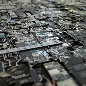 3d model of computer chip