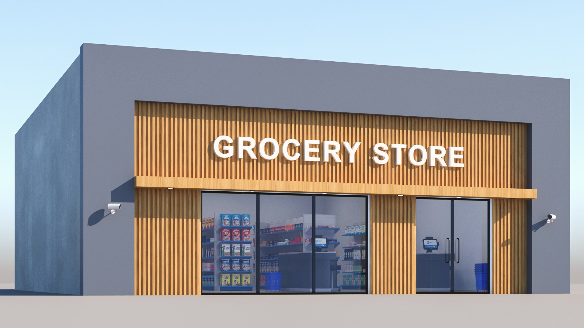 3D Exterior And Interior Grocery Store Model - TurboSquid 1767446