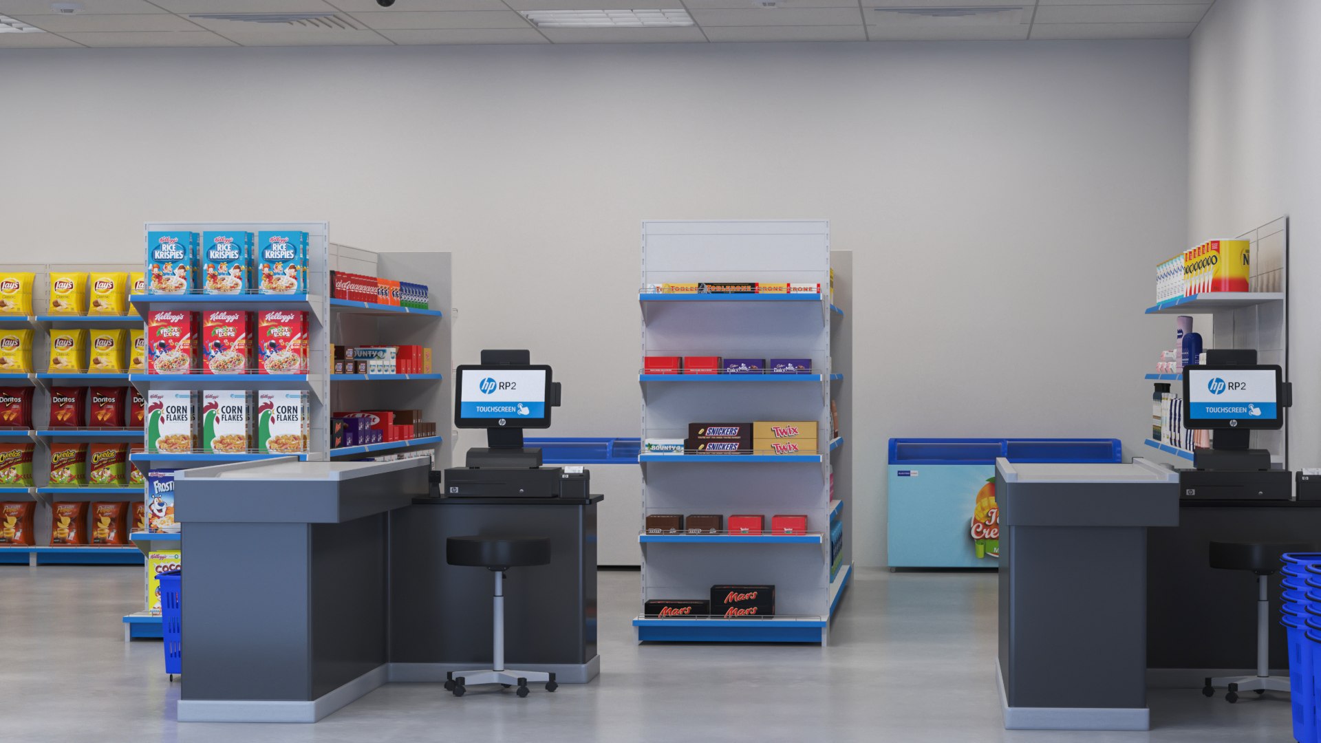 3D Exterior And Interior Grocery Store Model - TurboSquid 1767446