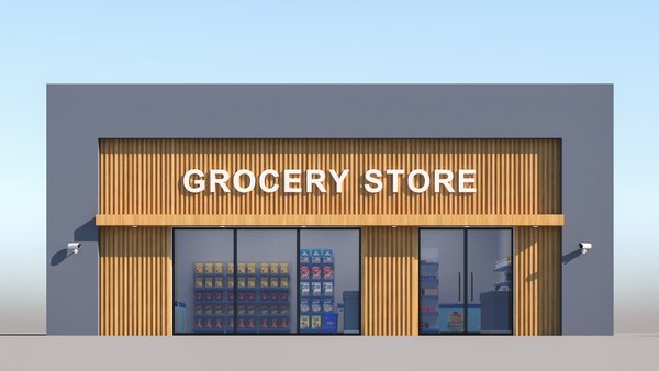 외부 및 내부 식료품점 3D 모델 - TurboSquid 1767446