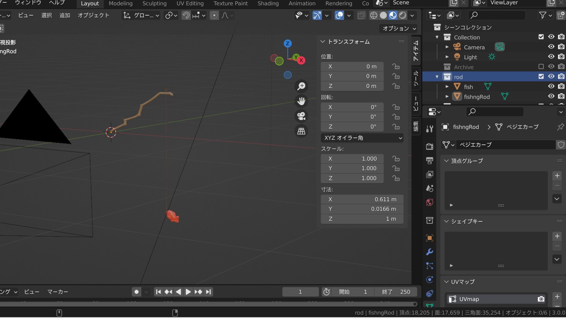 Wooden Fishing Rod 3D Model - TurboSquid 1945184