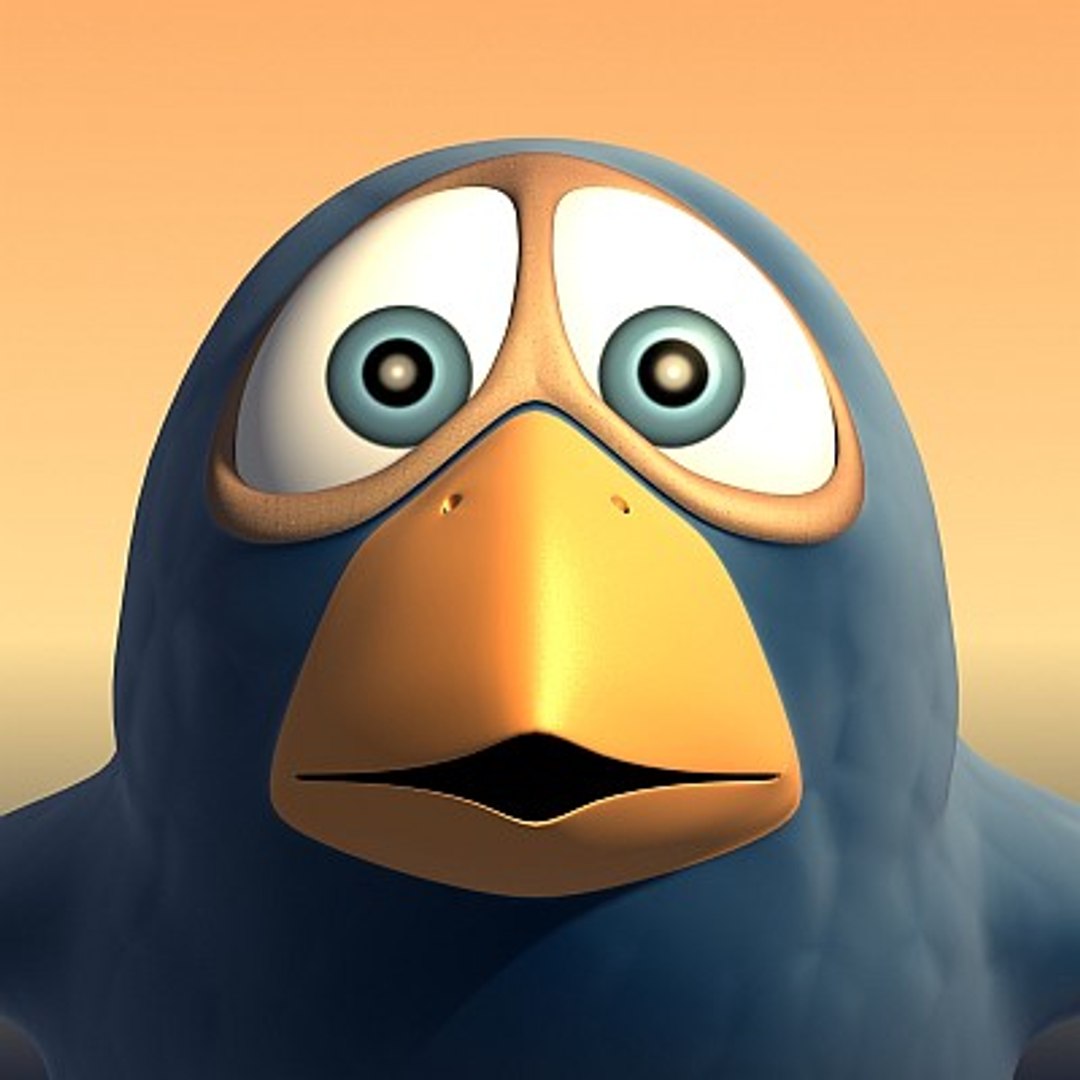 Rigged Cartoon Birdie 3d Max