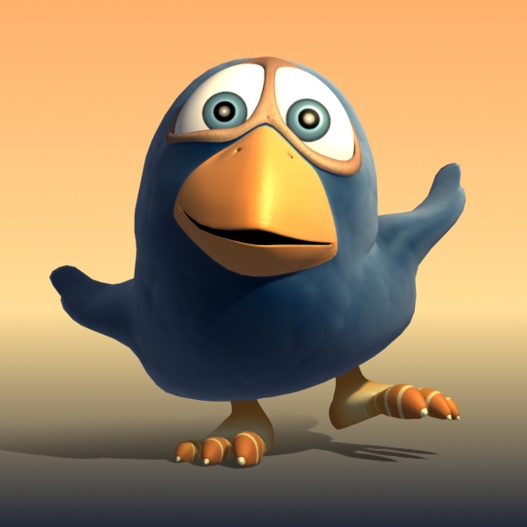 Rigged Cartoon Birdie 3d Max