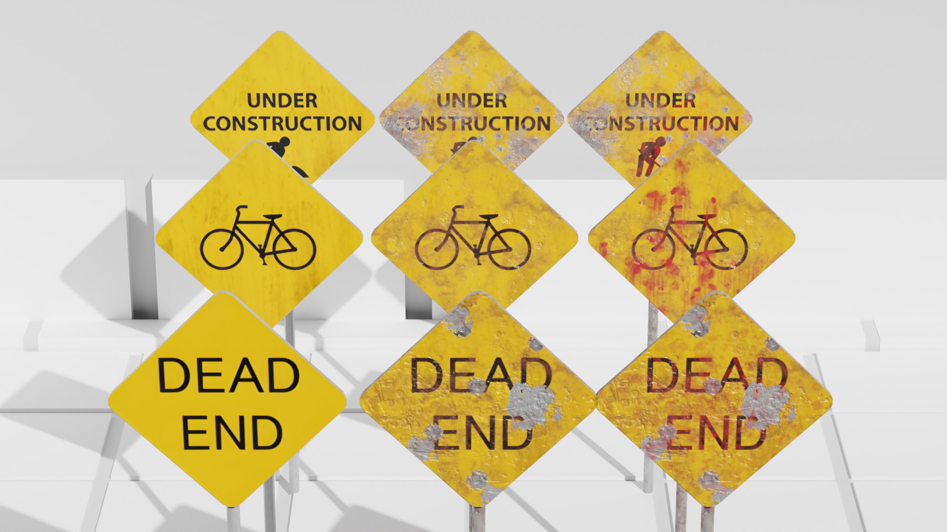 Road Signs - Ordinary - Damaged - In The Blood 3D Model - TurboSquid ...