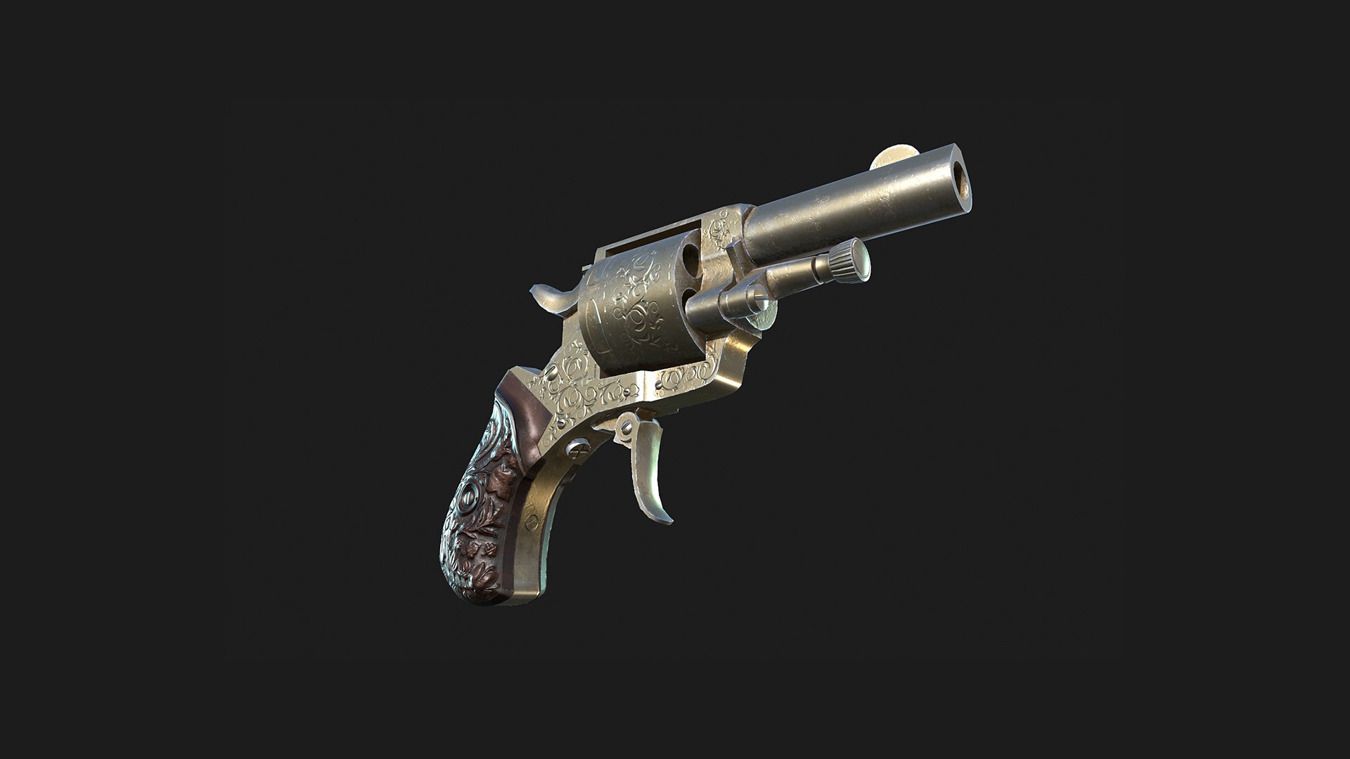 3D Bulldog Revolver Model - TurboSquid 1946338