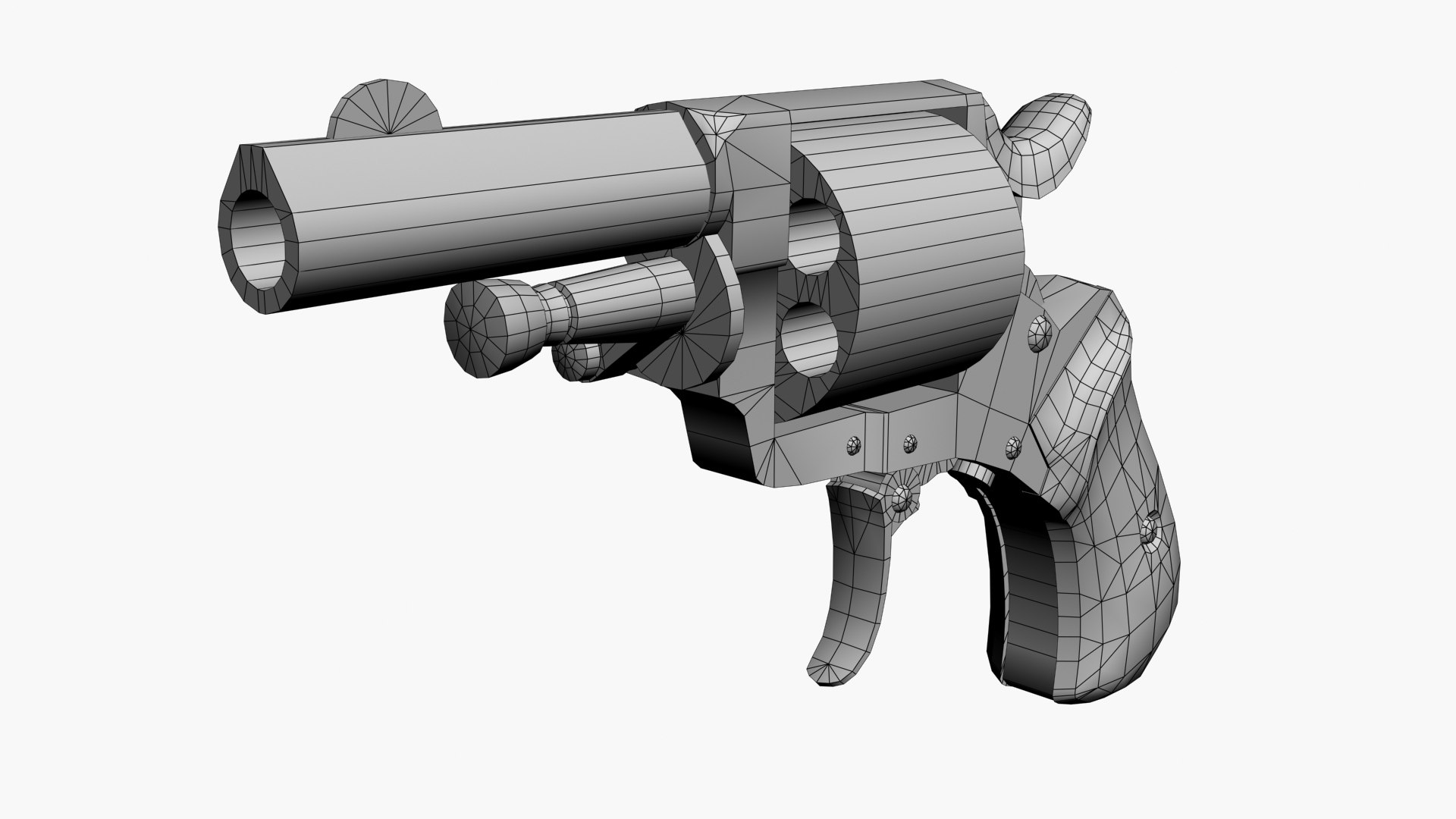 3D Bulldog Revolver Model - TurboSquid 1946338