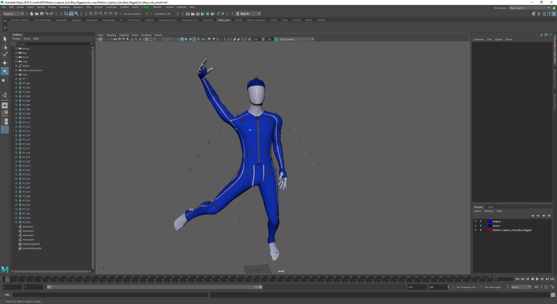 Motion Capture Suit Blue Rigged For Maya 3D Model - TurboSquid 2330093