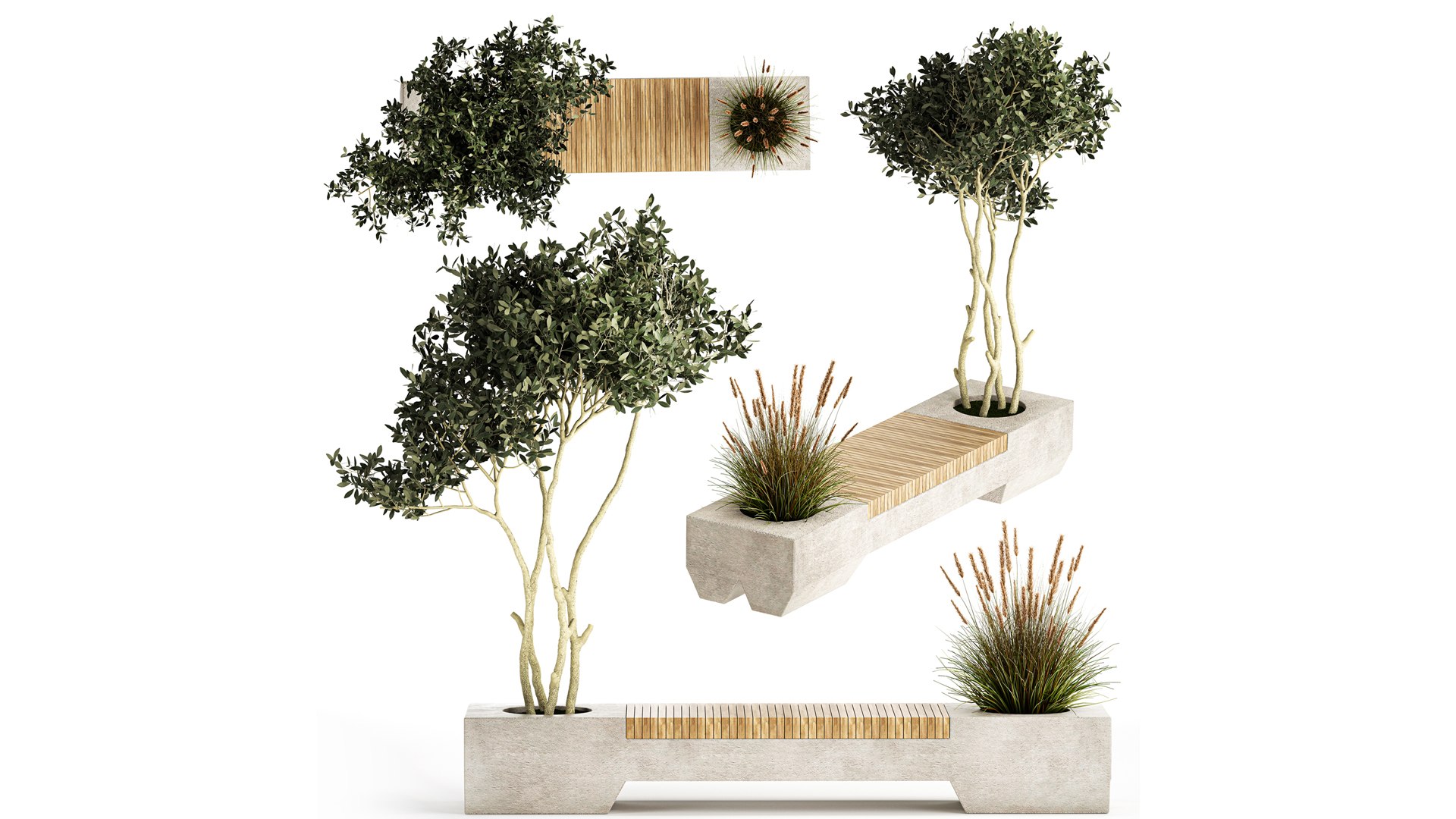 Bushes And Tree For Landscaping And Urban Environment 1145 3D ...