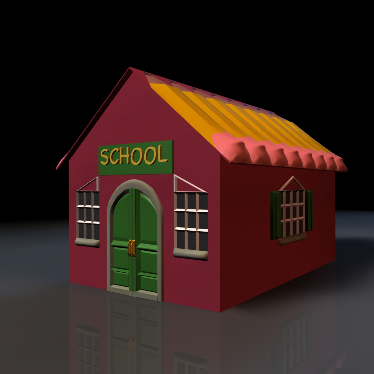 free 3ds model rural schoolhouse
