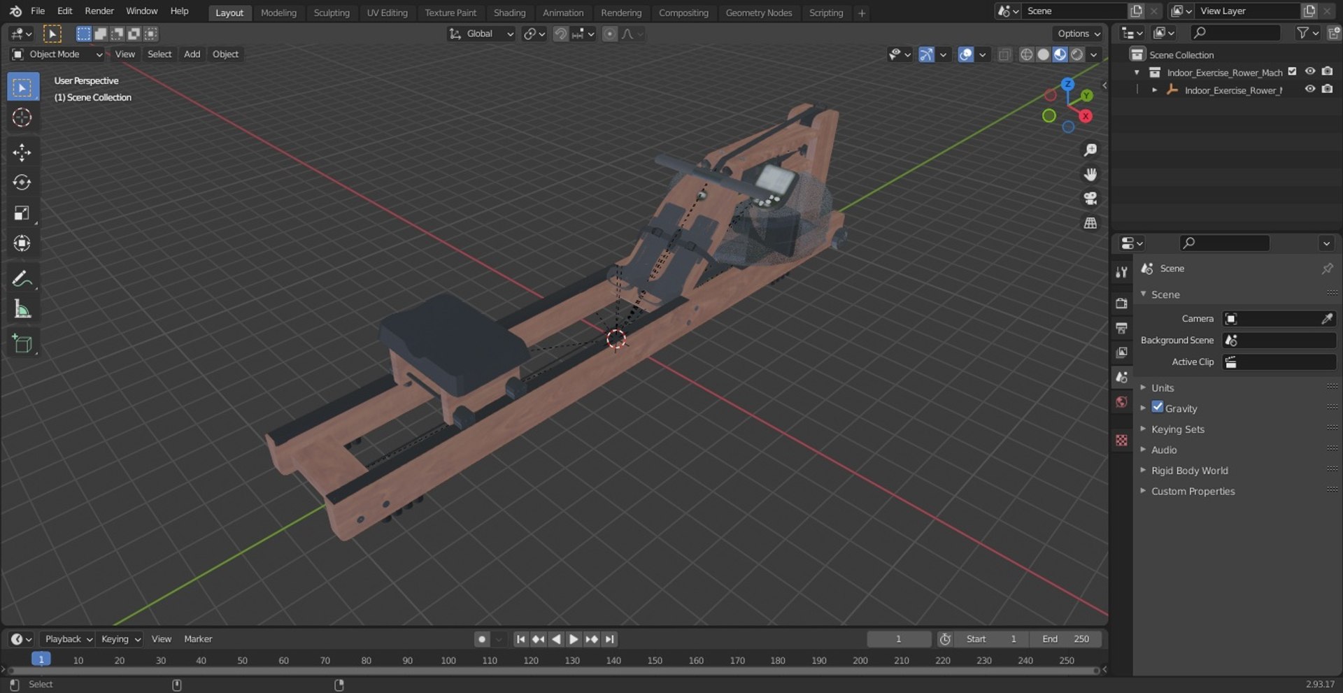 Indoor Exercise Rower Machine 3D - TurboSquid 2070802