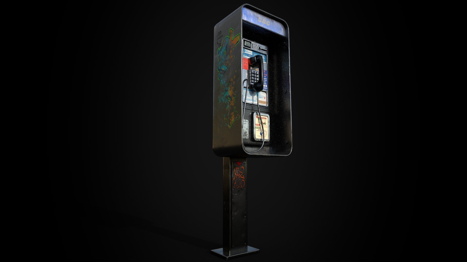 SBC Payphone - Game Ready - Low Poly PBR 3D Model - TurboSquid 2460662