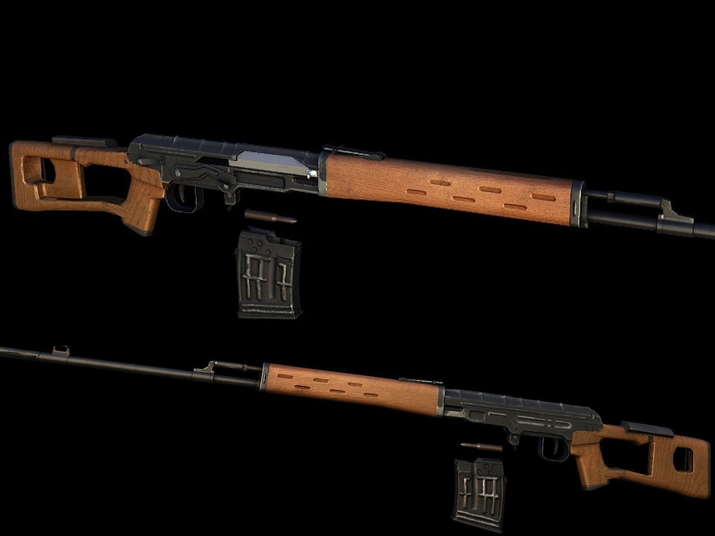 dragunov rifle 3d model