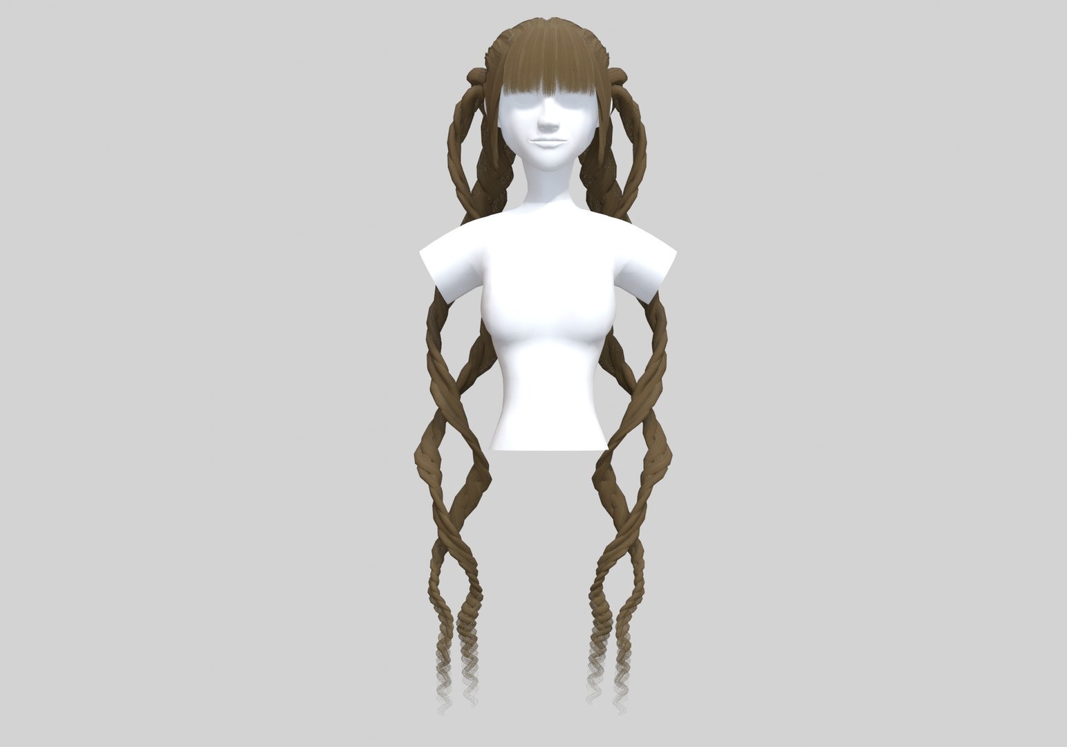 3d Cute Braids Hair Turbosquid 1943351